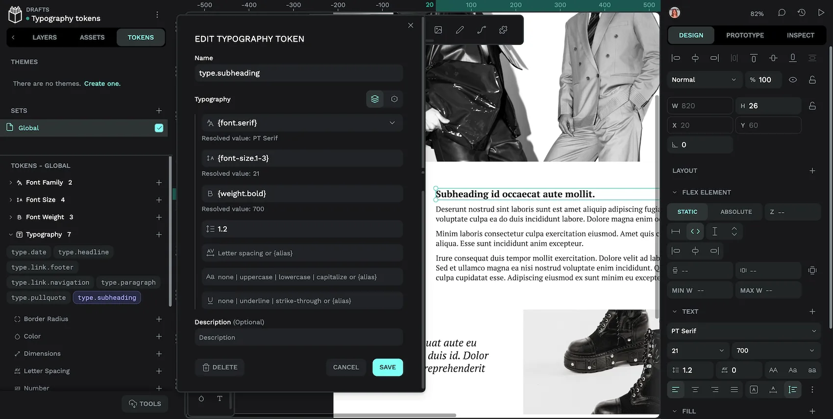 Tutorial: Creating and applying typography design tokens